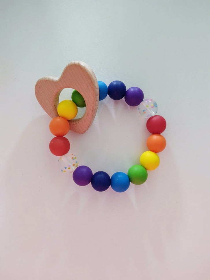 Pride Silicone Bead Chewy: LGBTQIA Umbrella Rainbow Flag | Wicked Lullaby